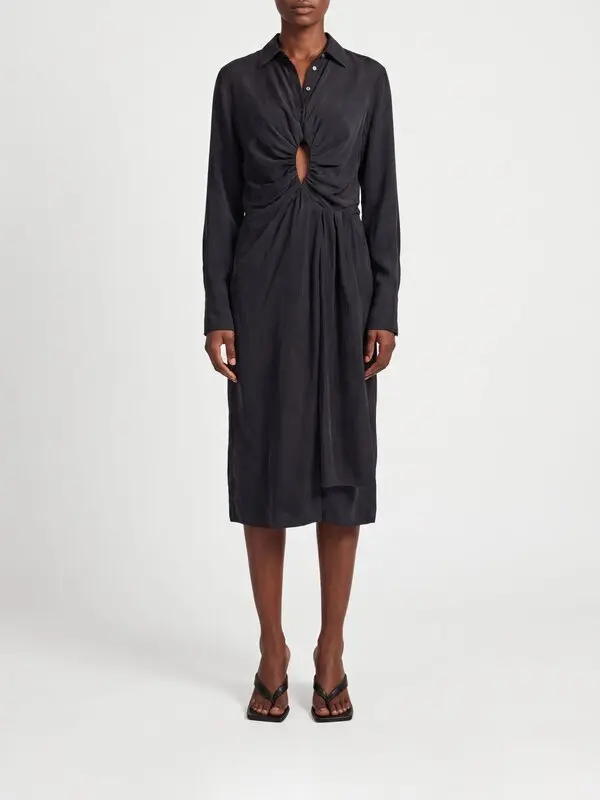 MAISON MARGIELA Cut Out Draped Dress - Black