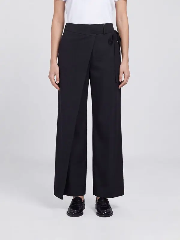 MAISON MARGIELA Wide Leg Wrap Trousers - Black
