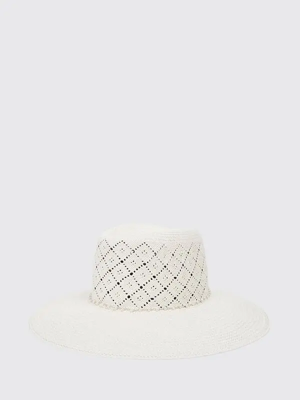 MAISON MICHEL Virginie Wide-brim Straw Hat With Pearl Embellishment