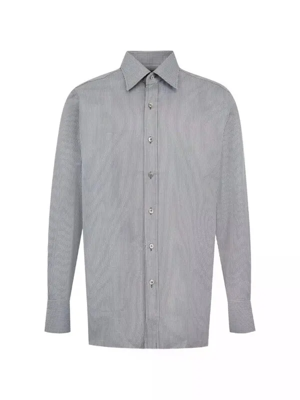 TOM FORD Micro-patterned Classic-fit Shirt - Grey