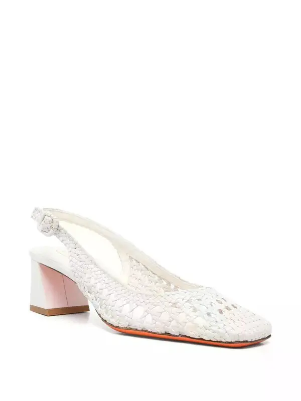 Santoni Woven Slingback Pumps