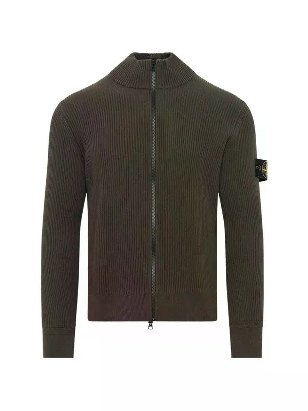 Stone Island 5100017 Rws Wool Loose-fit Zip-up Jumper - Green