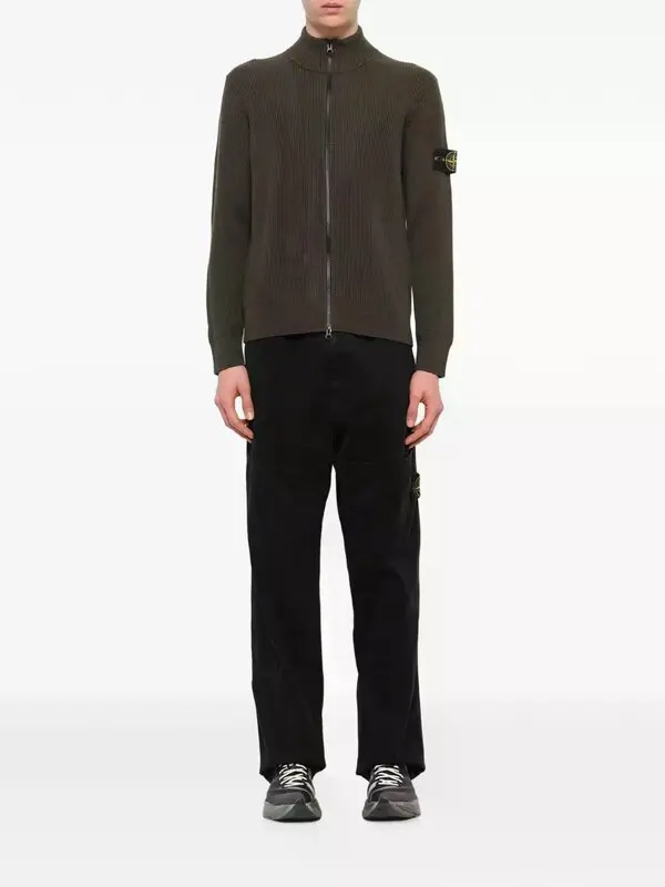 Stone Island 5100017 Rws Wool Loose-fit Zip-up Jumper - Green