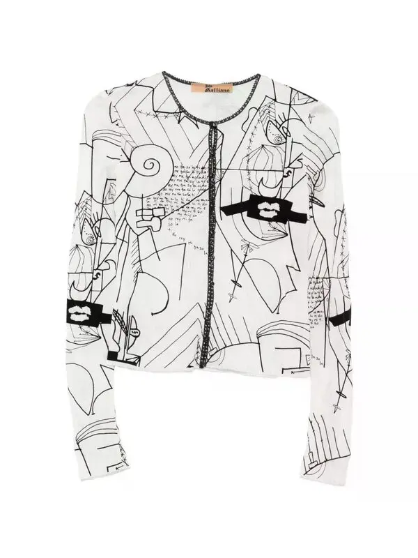 John Galliano 2000s Illustrative-print Cardigan