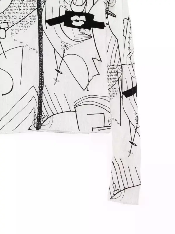 John Galliano 2000s Illustrative-print Cardigan