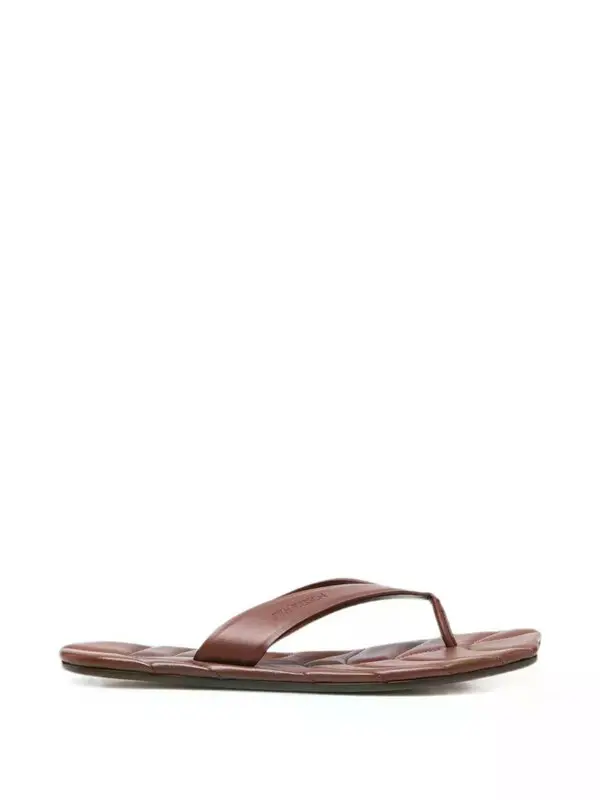 JW Anderson Quilted Leather Slides - Brown