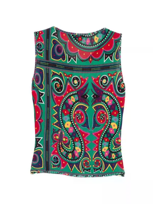 John Galliano 2000 Paisley-print Tank Top