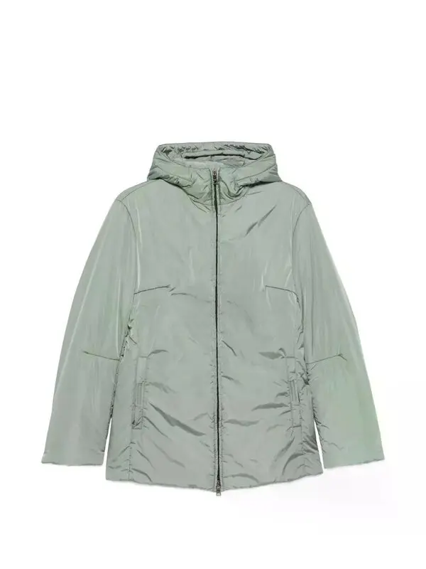 Prada 1990s Hooded Zip-up Jacket - Green