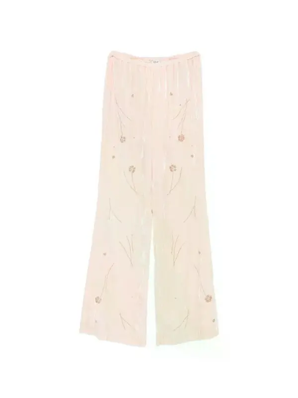 FORTE_FORTE Il Ricamo Embroidered Palazzo Pants