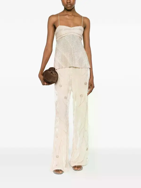 FORTE_FORTE Il Ricamo Embroidered Palazzo Pants