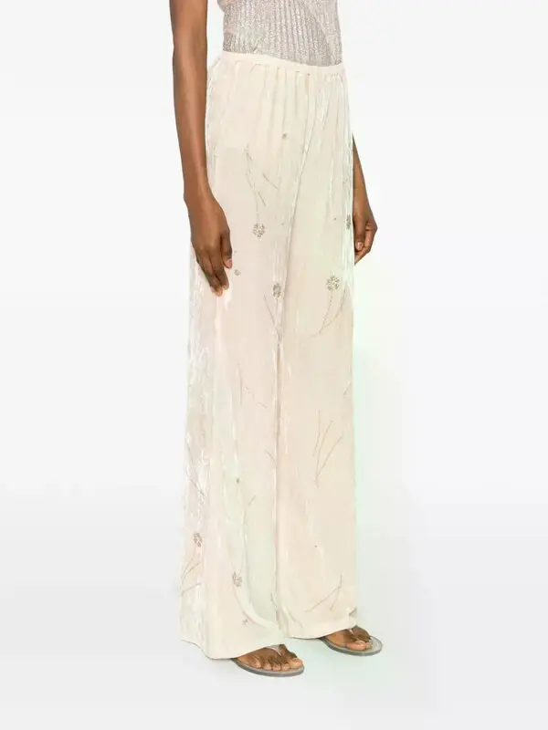 FORTE_FORTE Il Ricamo Embroidered Palazzo Pants