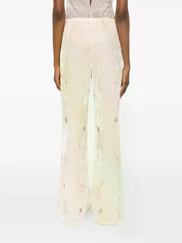 FORTE_FORTE Il Ricamo Embroidered Palazzo Pants