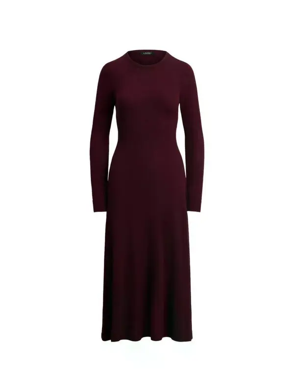 Ralph Lauren A-line Wool Sweater Midi Dress - Purple