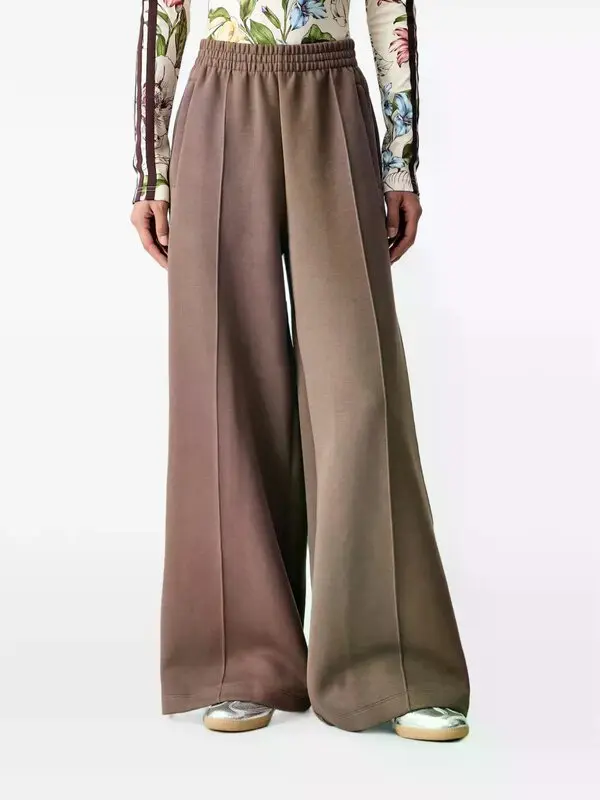 Adidas Logo-embroidered Wide-leg Track Pants - Brown