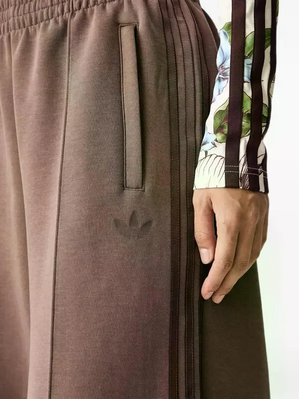 Adidas Logo-embroidered Wide-leg Track Pants