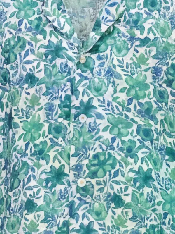 Isaia Floral-print Short-sleeve Shirt