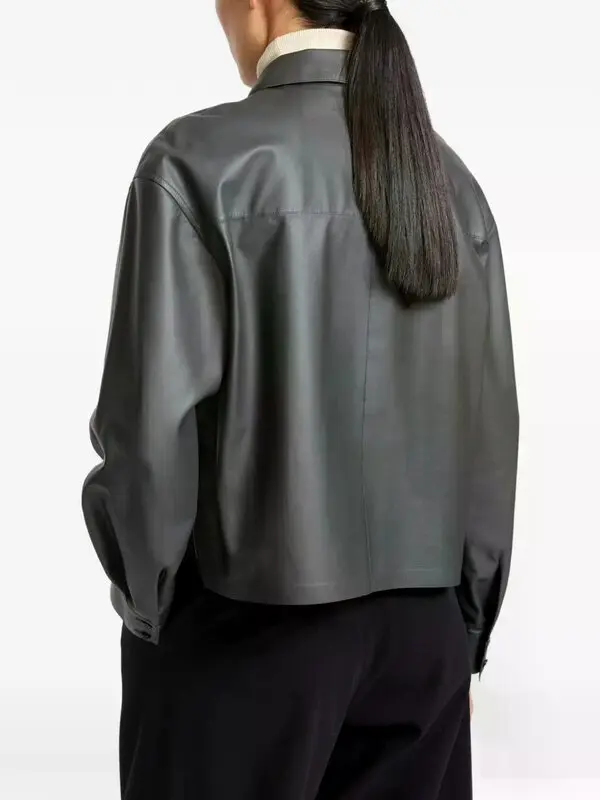 YVES SALOMON Cropped Leather Shirt