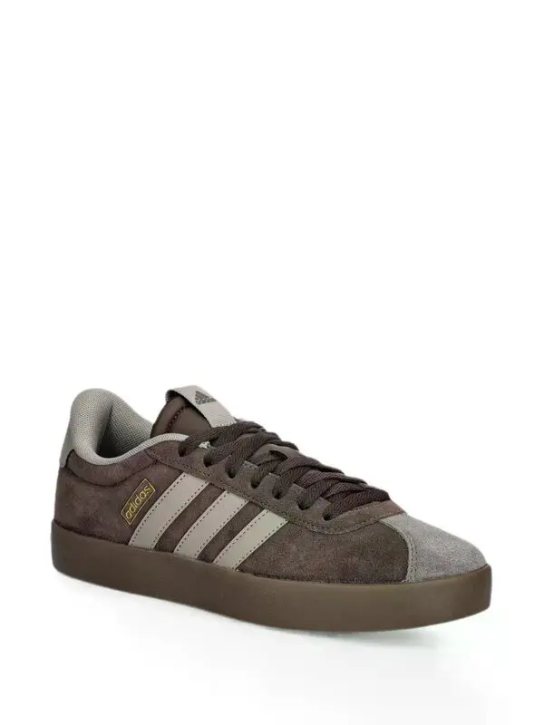 Adidas Vl Court 3.0 Suede-panelled Sneakers - Brown