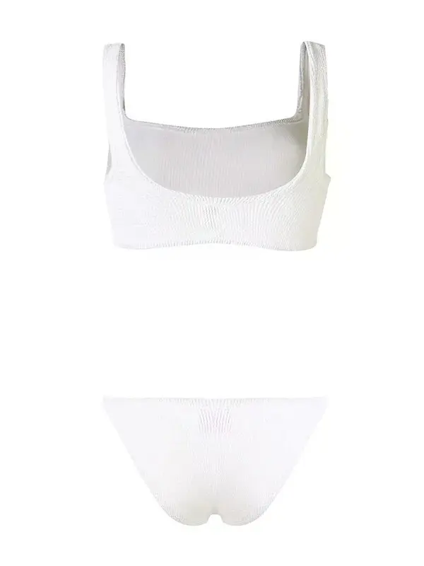 Hunza G Xandra Square-neck Seersucker Bikini