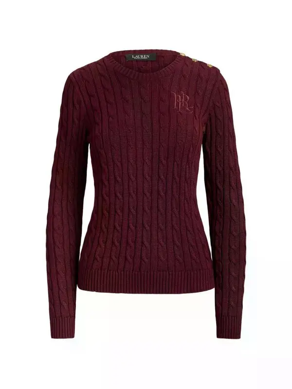 Ralph Lauren Buttoned-shoulder Cable-knit Sweater - Red