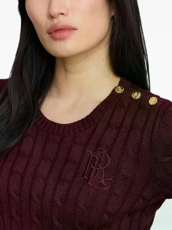 Ralph Lauren Buttoned-shoulder Cable-knit Sweater