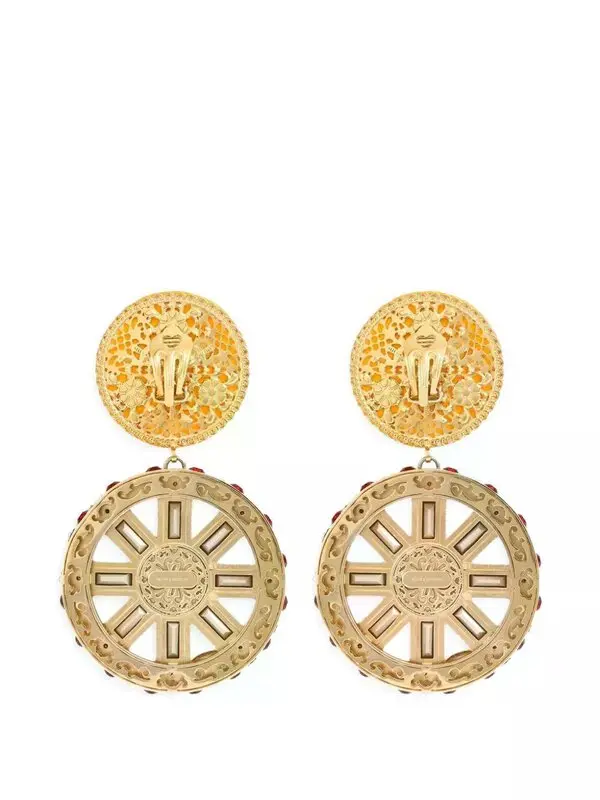Dolce & Gabbana Carretto Wheel Clip Earrings - Gold