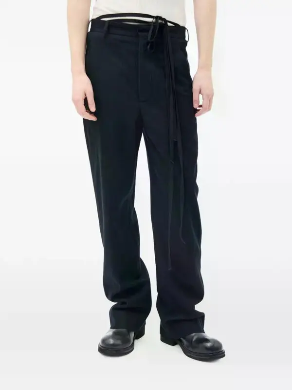 ANN DEMEULEMEESTER Brushed-wool Trousers - Black