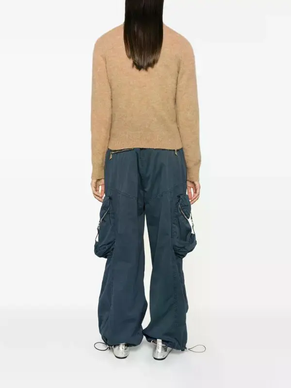 GANNI Graphic-intarsia Crew-neck Sweater