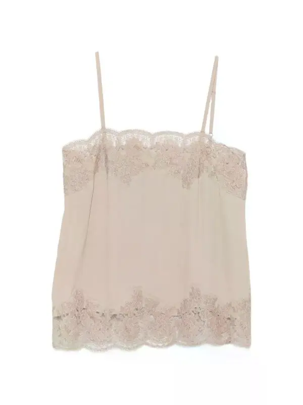 P.a.r.o.s.h Lace Trim Camisole Top - Neutrals