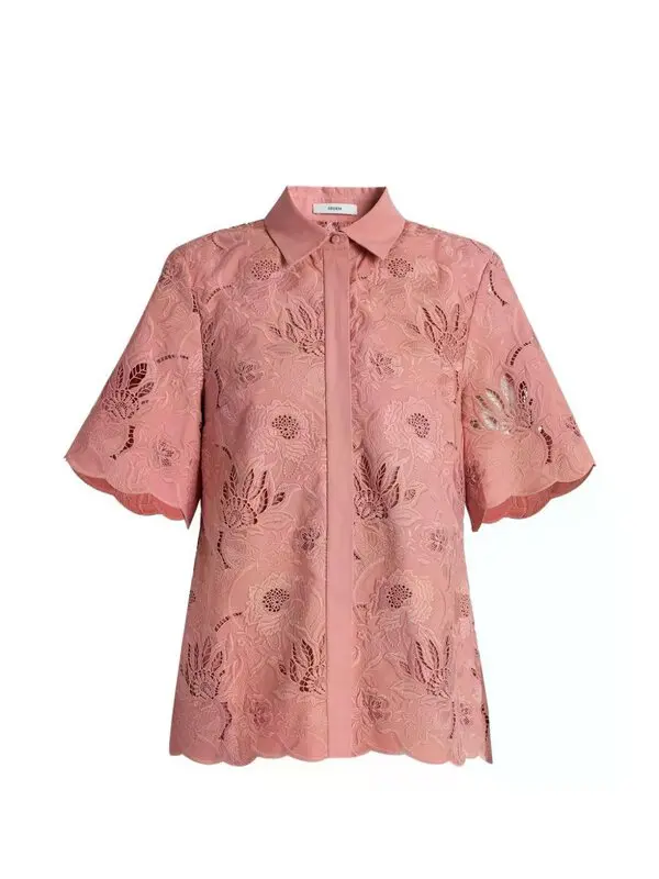 Erdem Floral-cutwork Short-sleeve Shirt