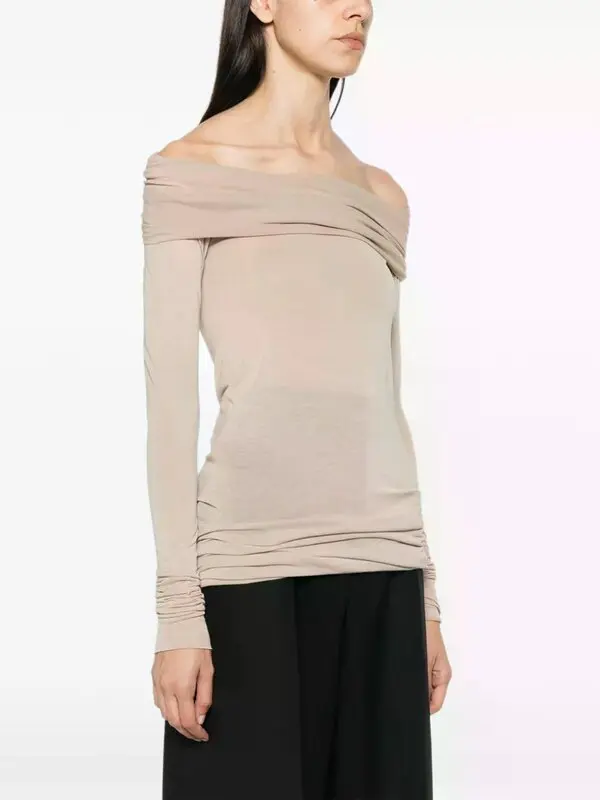 Rick Owens Off-shoulder Long Sleeve T-shirt