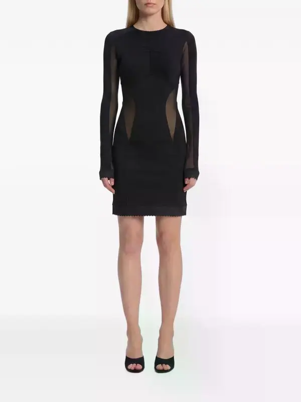 Attico Mini Dress With Sheer Tulle Inserts