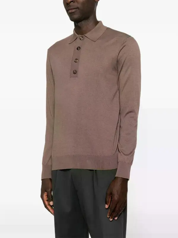 Eleventy Long-sleeve Polo Shirt