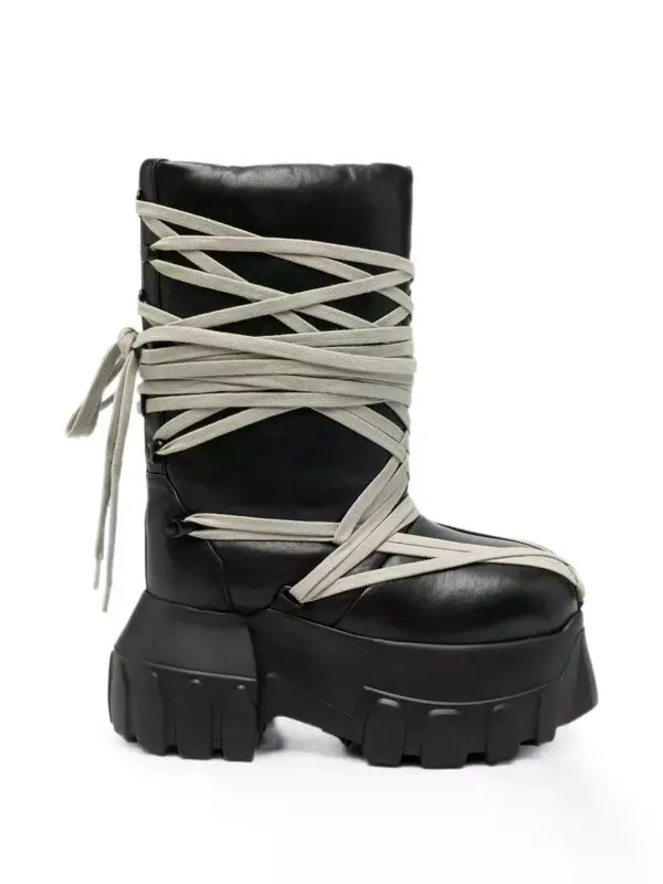 Rick Owens Megalace Lunar Mega Tractor Lace-up Boots - Black