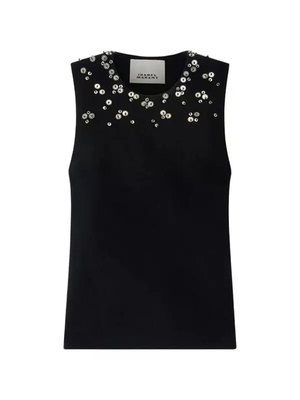 Isabel Marant Étoile Apoline Sleeveless Sequin Cashmere-silk Knit Pullover - Black