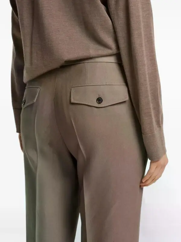 BOSS Gabardine Flared Trousers With Pressed Creases