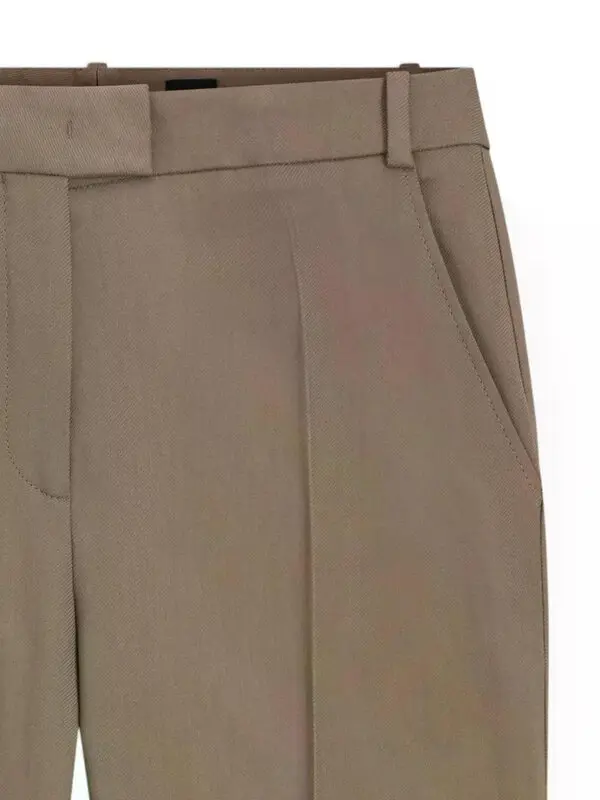 BOSS Gabardine Flared Trousers With Pressed Creases