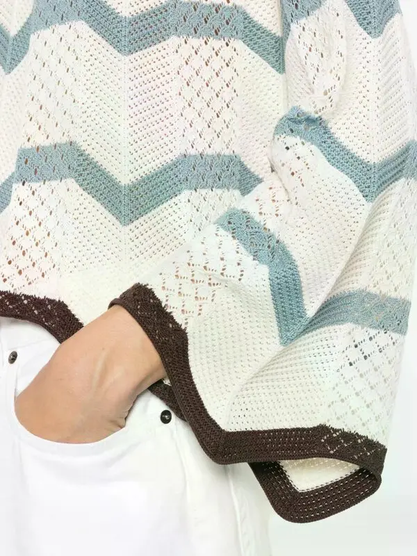 La DoubleJ Chevron-knit Scalloped-edge Knit