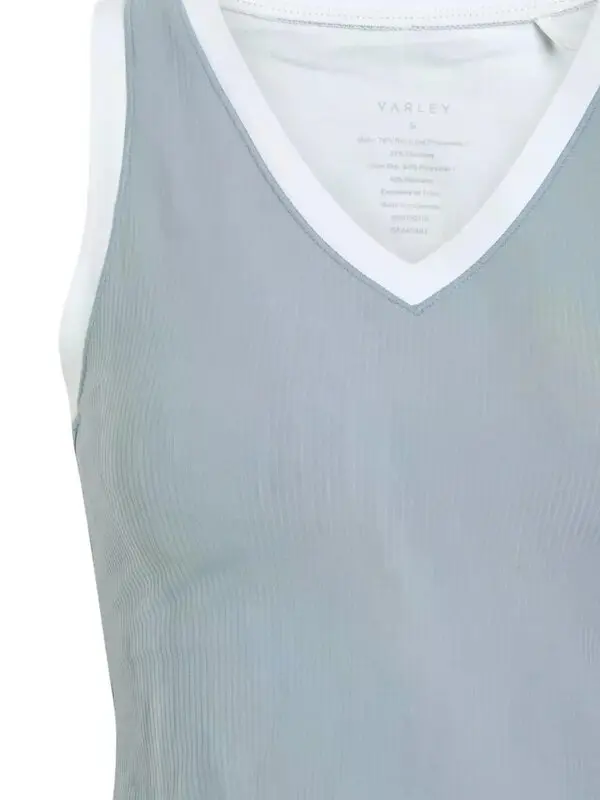 Varley Chia Ribbed-knit V-neck Tank Top - Blue