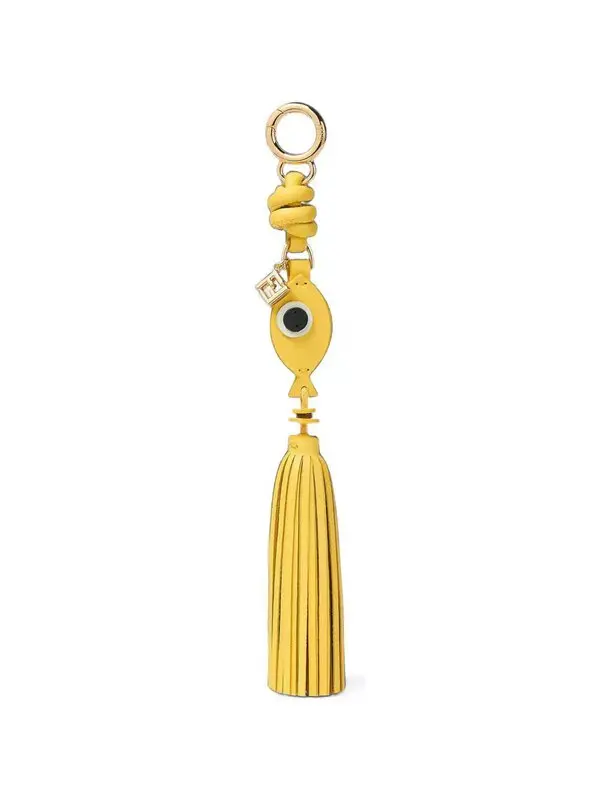 Fendi Fish Motif Tassel Charm - Yellow