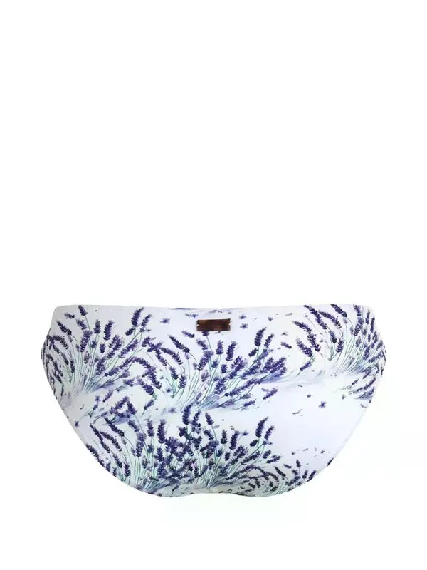 Vilebrequin Lavender Print Bikini Bottoms With Buckle Detail