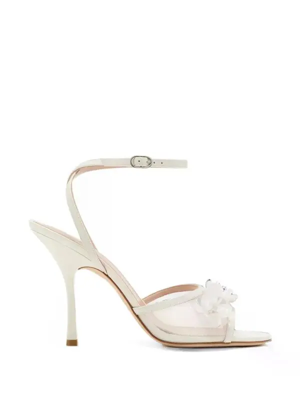 STUART WEITZMAN Floral-appliqué Buckle-fastening Sandals