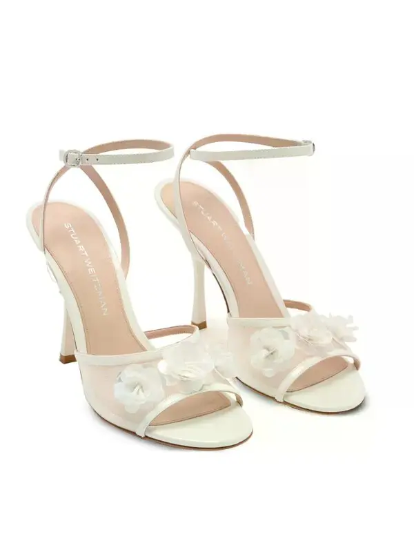 STUART WEITZMAN Floral-appliqué Buckle-fastening Sandals