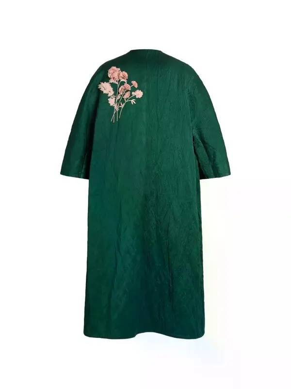 Erdem Embroidered Textured-satin Coat