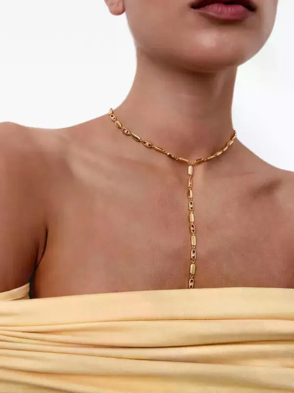 LADY D WORLD Geolink Y Necklace - Gold
