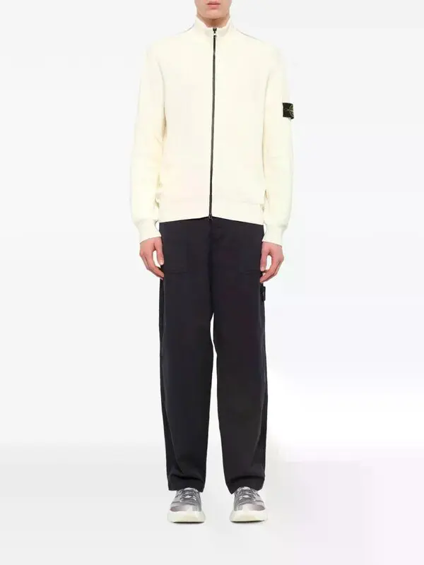 Stone Island Ribbed Zip-up Cardigan