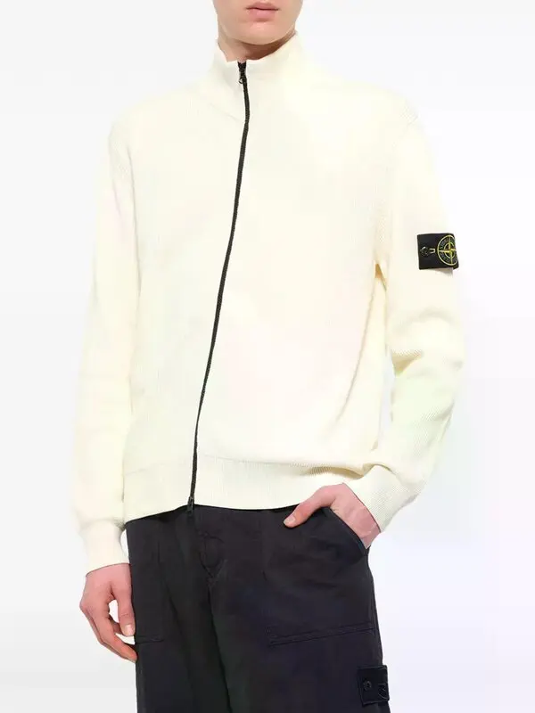 Stone Island Ribbed Zip-up Cardigan