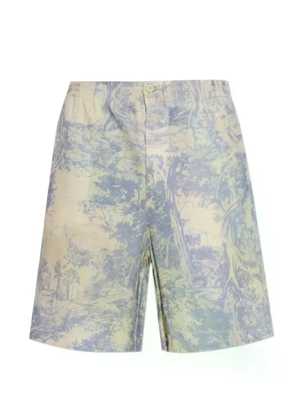 Off-White City Nature Linen Bowling Shorts