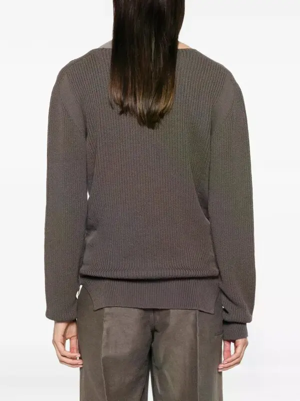 Rick Owens V-neck Ribbed Knit Sweater