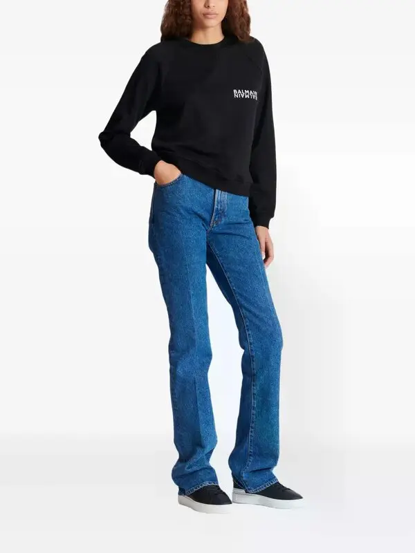 Balmain Logo-detail Cotton Sweatshirt